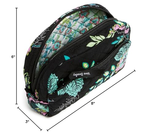 Vera Bradley Women's Cotton Medium Cosmetic Makeup Organizer Bag, Island Garden - Recycled Cotton, One Size