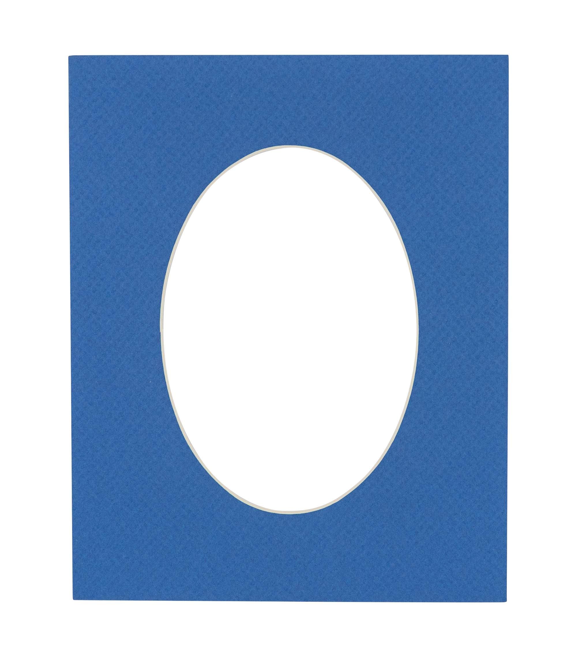 CountryArtHouse Royal Blue Acid Free 11.5x17 Oval Picture Frame Mat with White Core Bevel Cut for 8.5x11 Pictures - Fits 11.5x17 Frame - Pack of 1 Matboard
