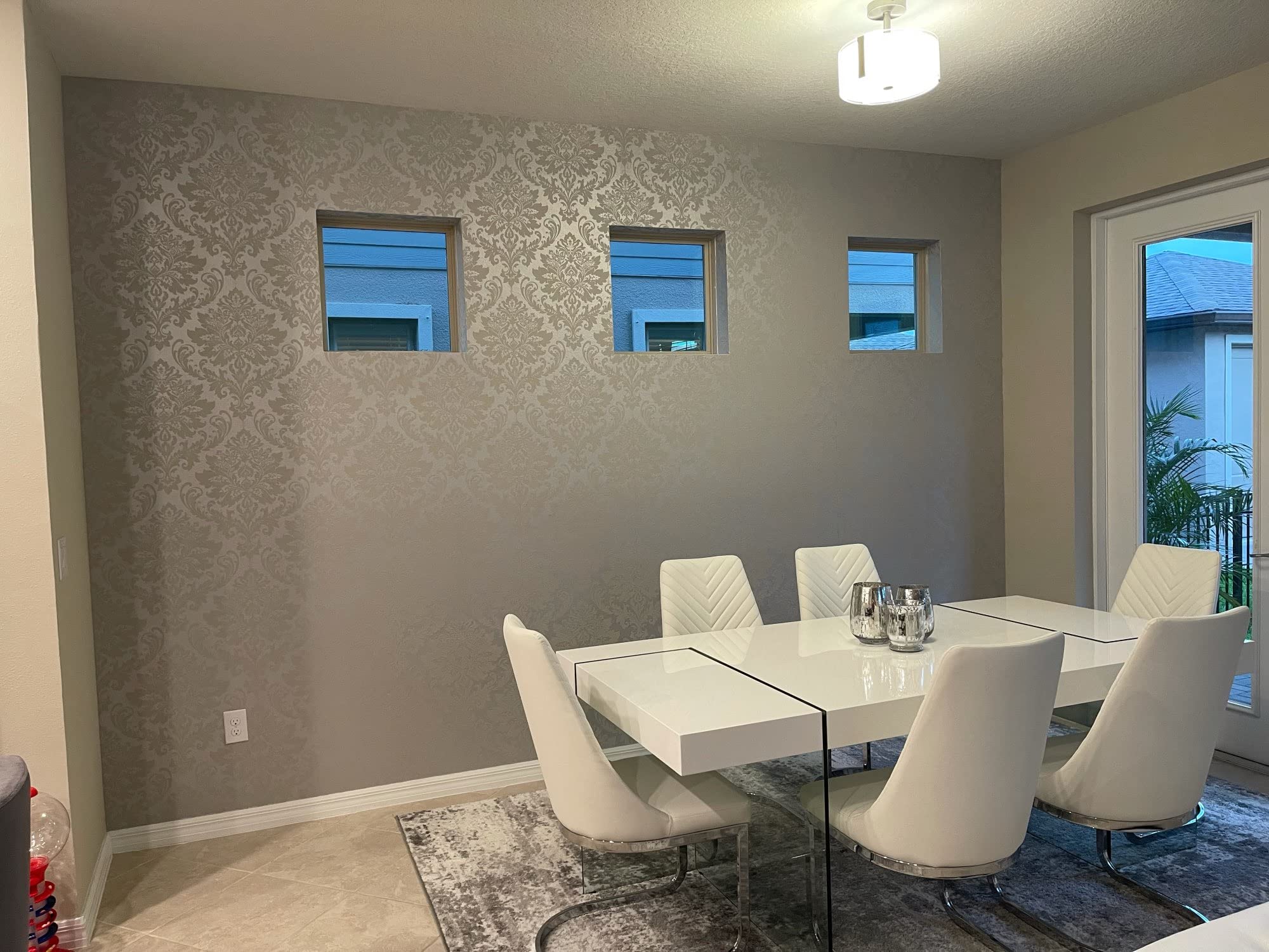 yaretzy Peel and Stick Wallpaper 3D Silver Grey Floral Modern Damask Removable Wallpaper Bedroom Embossed Sticky Self Adhesive Wallpaper 20.8inch x 118inch