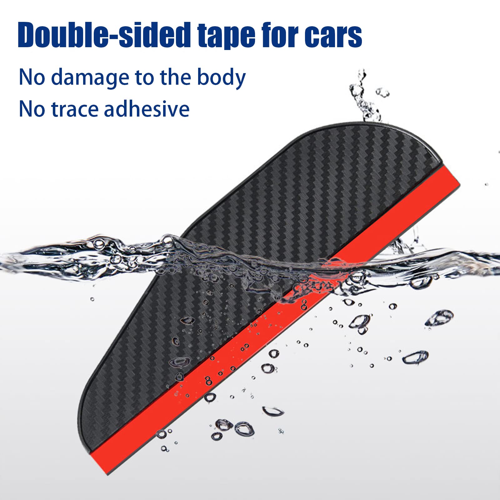 Sodcay 2 PCS Car Rear View Mirror Rain Visor Guard, Carbon Fiber Reverse Mirror Rain Brow, 6.9In Waterproof Sunshade Side View Mirror Protection Cover, Universal for Most Car, Truck SUV (Black)