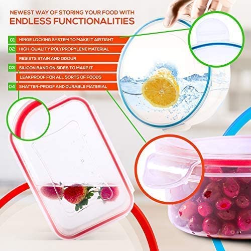 28 PCs Large Food Storage Containers with Airtight Lids-Freezer & Microwave Safe,BPA Free Plastic Meal Prep Containers & Kitchen set.Leak proof Lunch Containers-Snacks, Sandwich, Sauces & Bento box