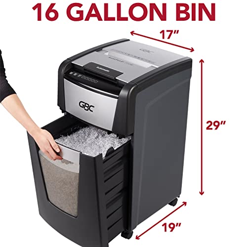 GBC Paper Shredder, Auto Feed+, 300 Sheet Capacity, Micro-Cut, Office Shredder, 300M (WSM1757609)