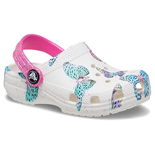 Crocs Classic Seasonal Clogs, Butterfuly Print, 11 US Unisex Little Kid