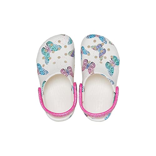 Crocs Classic Seasonal Clogs, Butterfuly Print, 11 US Unisex Little Kid
