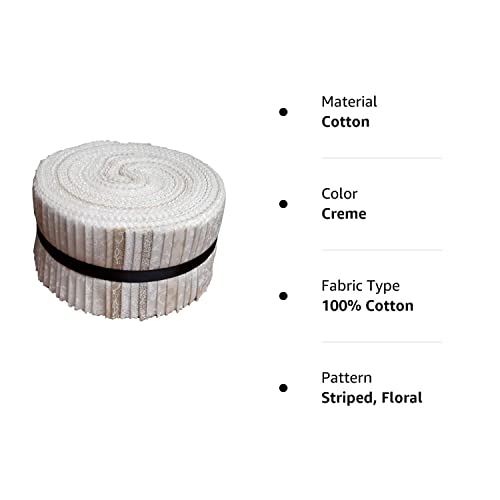 Best of Tone on Tone Neutral Blenders Jelly Roll 40 Precut 2.5-inch Quilting Fabric Strips