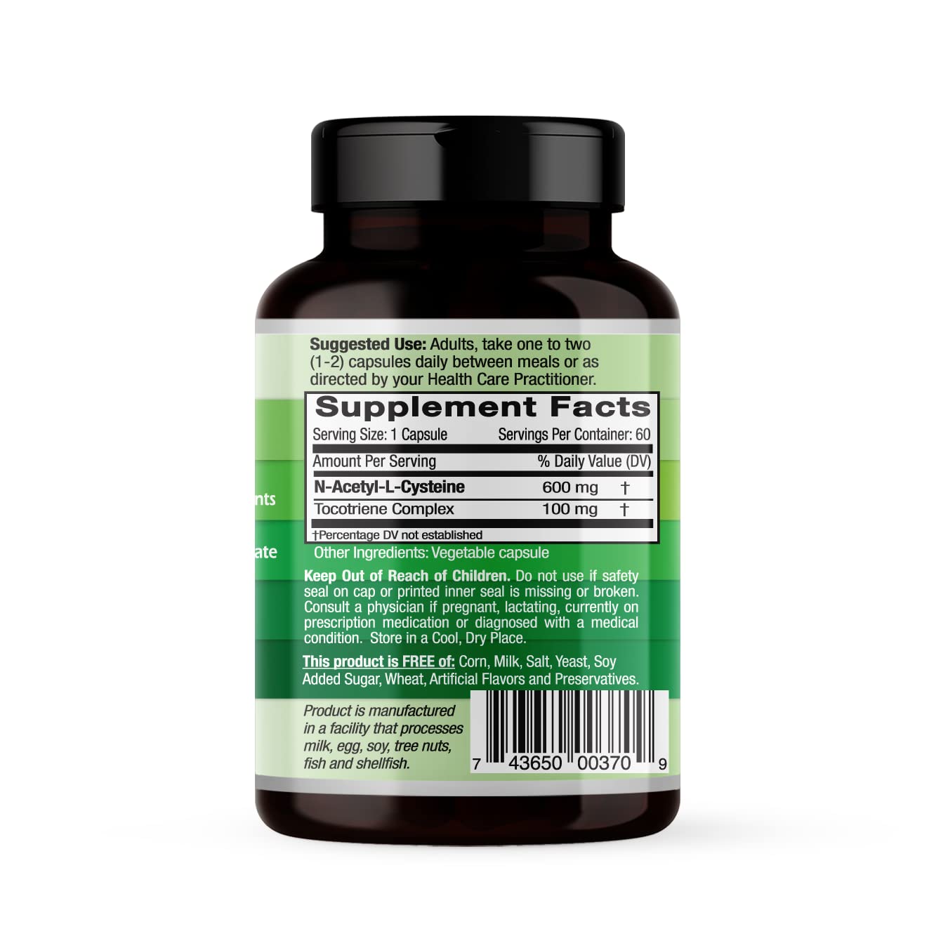 EMERALD LABS NAC 600mg - N-Acetyl-L-Cysteine - Vegan Amino Acid Supplement That Supports Detoxification - 60 Vegetable Capsules (60-Day Supply)