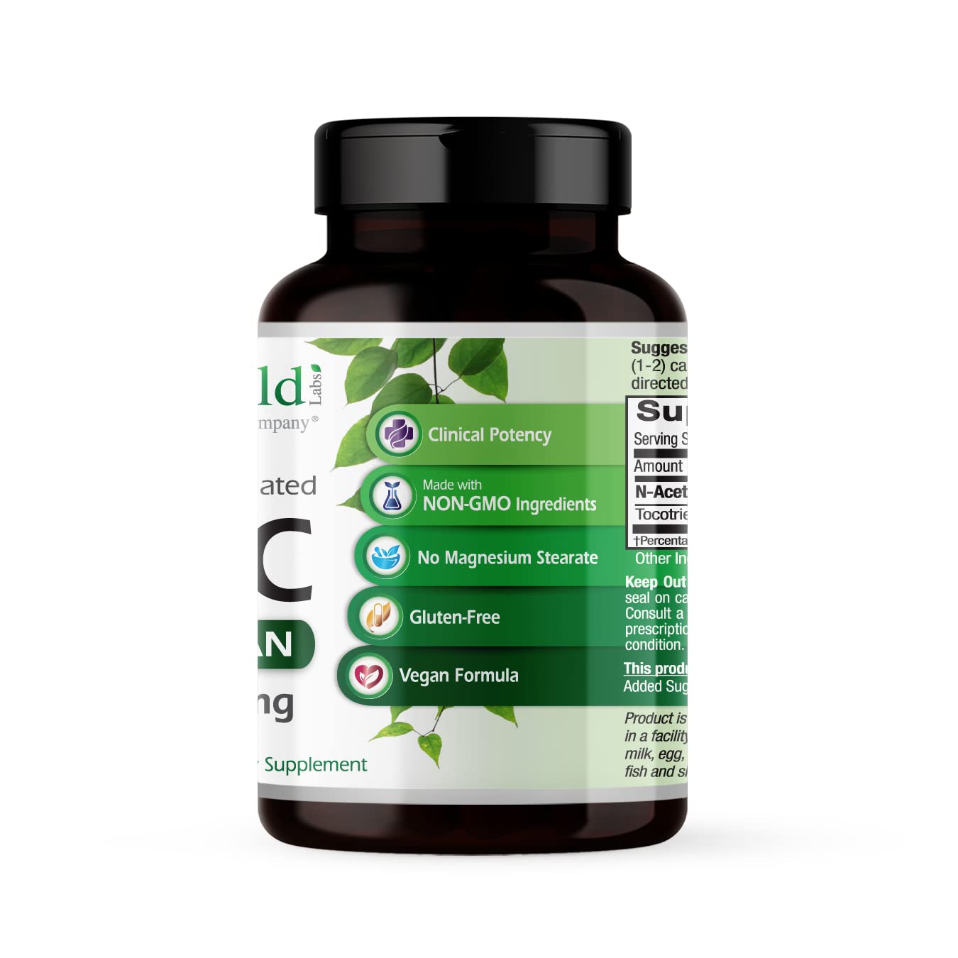 EMERALD LABS NAC 600mg - N-Acetyl-L-Cysteine - Vegan Amino Acid Supplement That Supports Detoxification - 60 Vegetable Capsules (60-Day Supply)