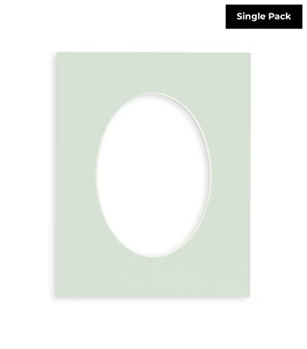 CountryArtHouse Honeydew Green Acid Free 22x28 Oval Picture Frame Mat with White Core Bevel Cut for 16x20 Pictures - Fits 22x28 Frame - Pack of 1 Matboard