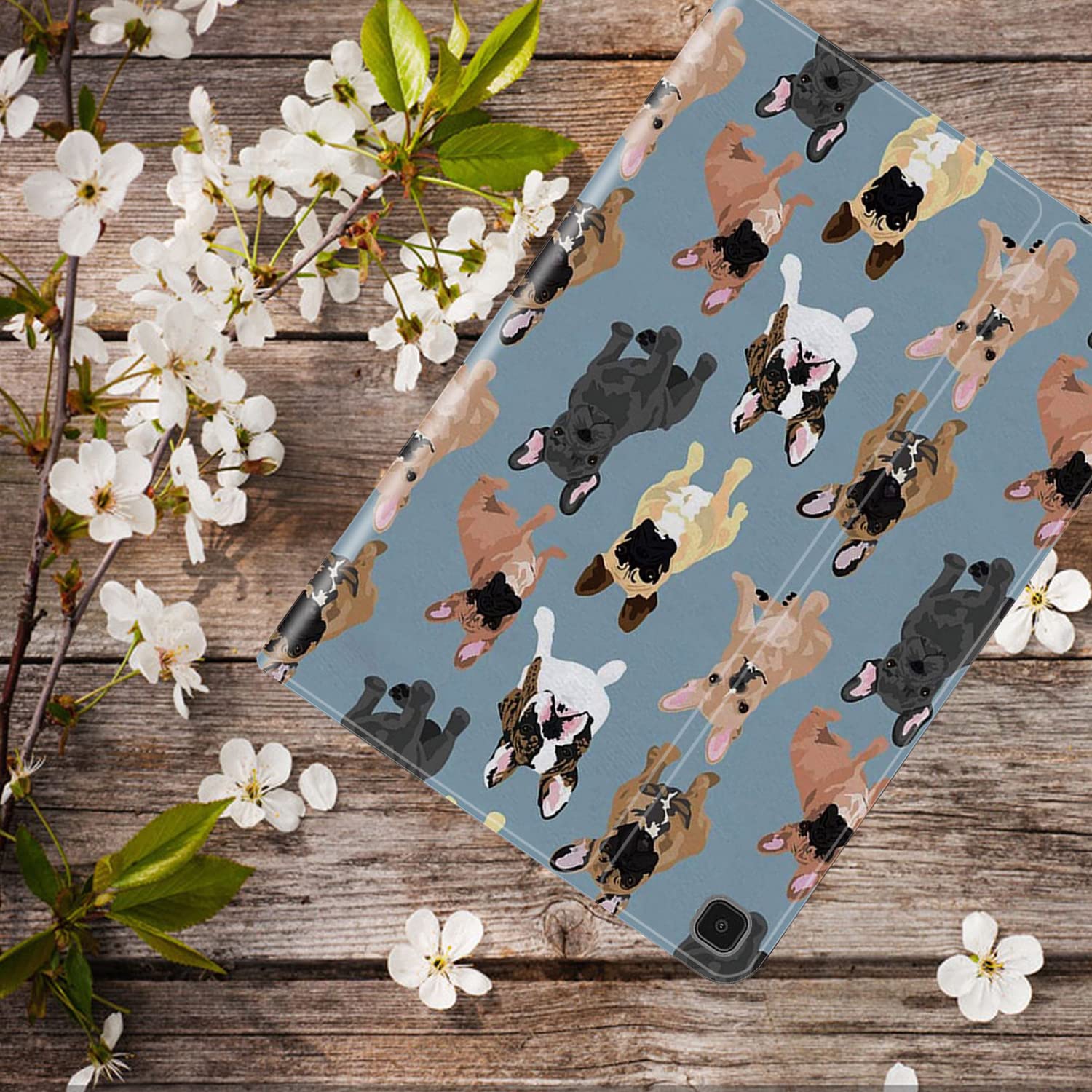 for Samsung Galaxy Tab A8 10.5-inch Case, Ultra-Thin Multi-Angle Bracket Full Body Case with Wake/Sleep Function, for Samsung Galaxy A8 2022 [SM-X200/X205/X207] - French Bulldogs