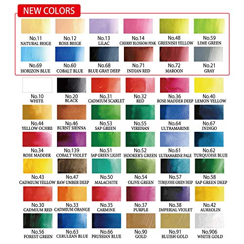 Kuretake Gansai Tambi Watercolors, 48 Colors