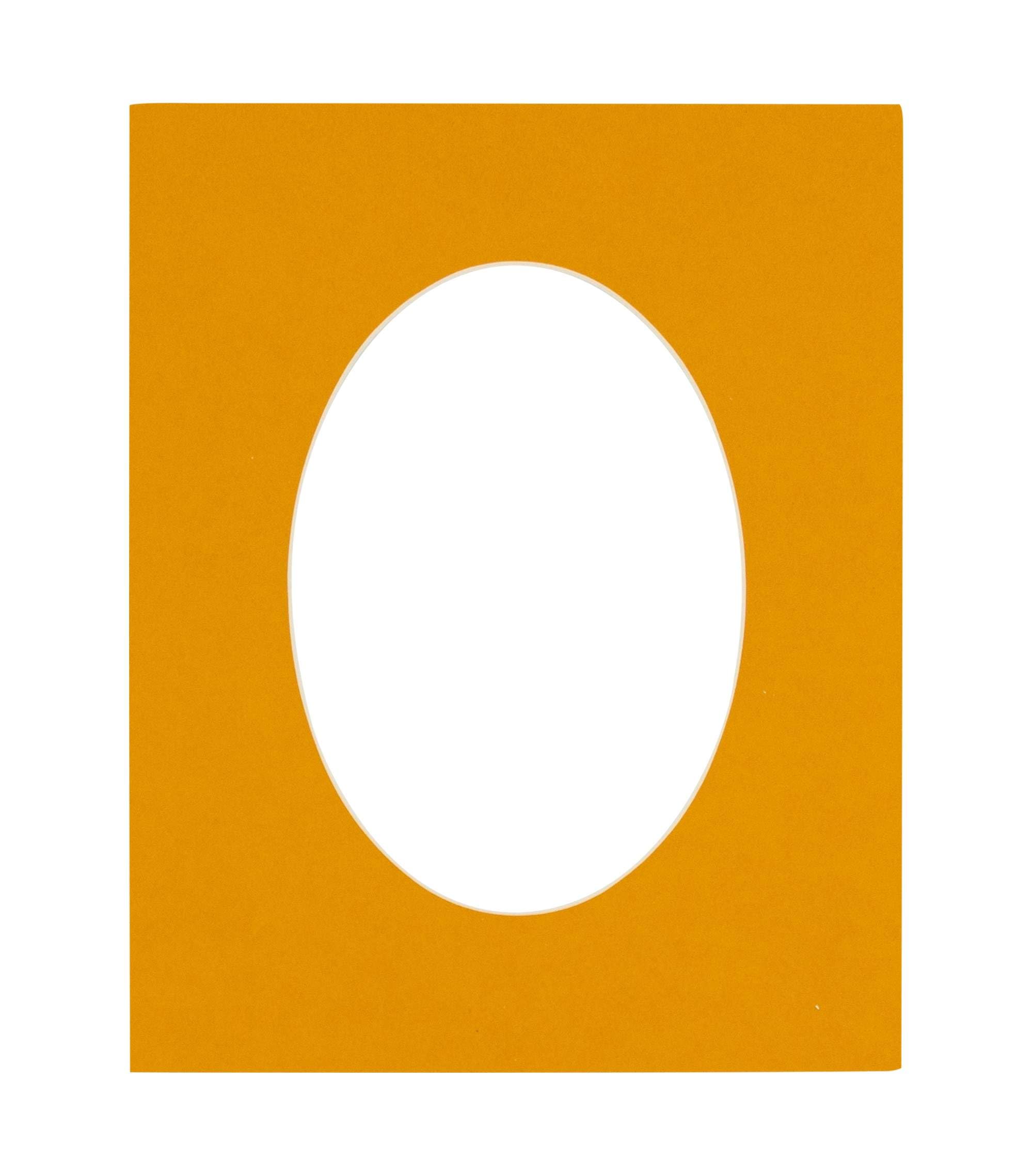 CountryArtHouse Golden Orange Acid Free 16x20 Oval Picture Frame Mat with White Core Bevel Cut for 13x16 Pictures - Fits 16x20 Frame - Pack of 1 Matboard