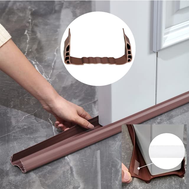 Door Draft Stopper Bottom Seal Strip Noise Blocker - Sweep Strip Under Door Draft Blocker, Soundproof Door Bottom Weather Stripping , for Block Wind, Light, Dust, and Noise (White)