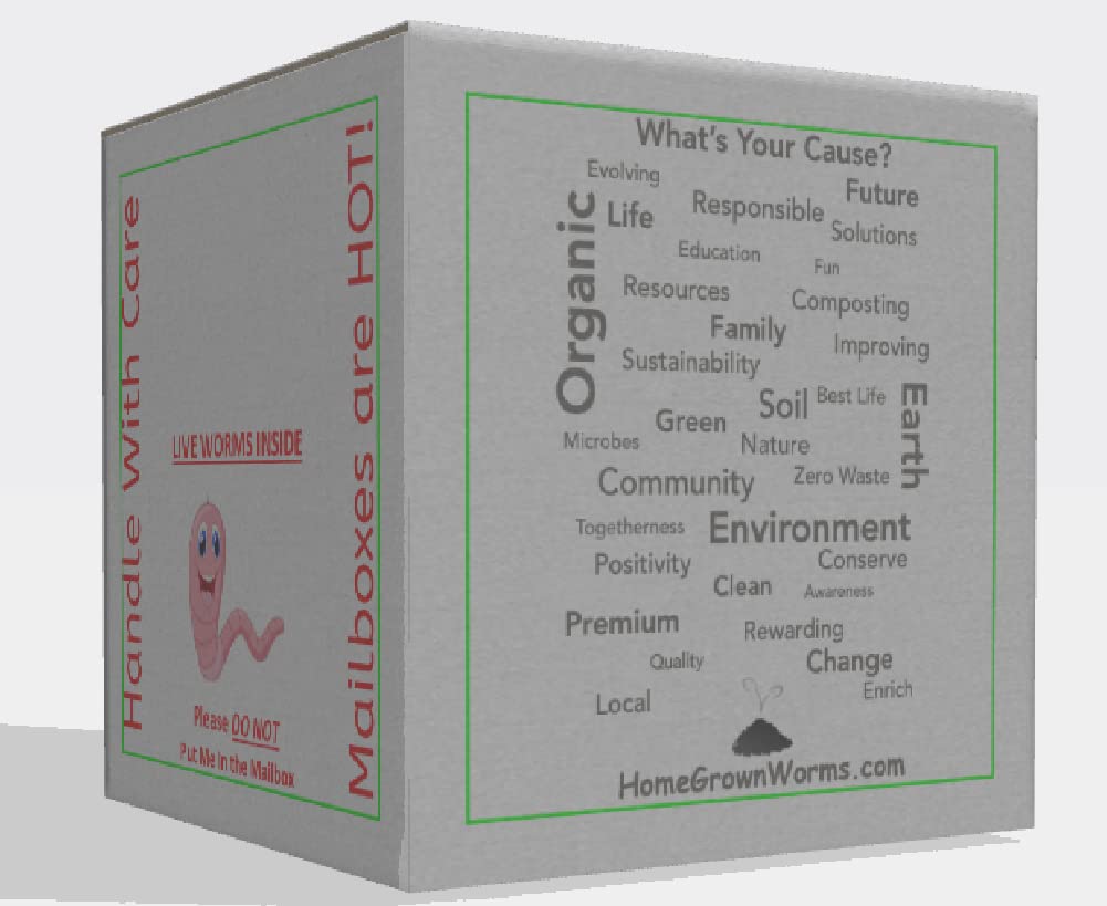 HomeGrownWorms.com - 100+ Live Red Wiggler Worms, from Certified Organic Farm + Free Care Sheet! 100% Compostable Packaging! Sustainably Raised - Fast Live Delivery! Eisenia Fetida