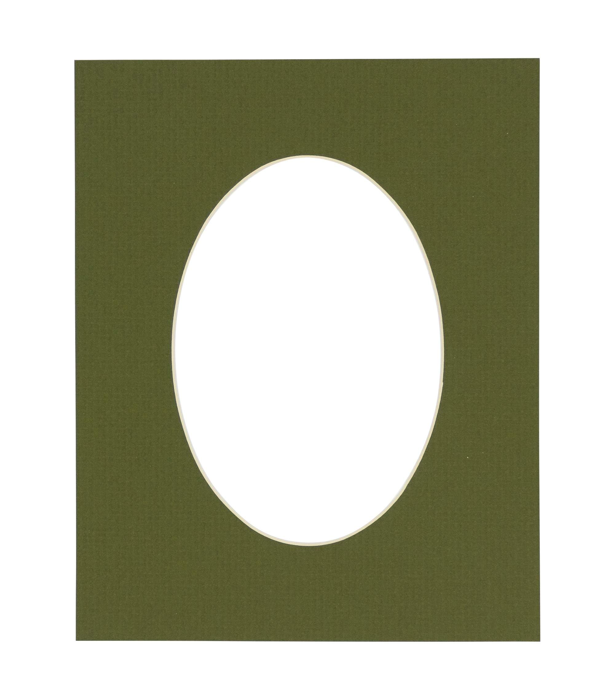 CountryArtHouse Dill Green Acid Free 14x18 Oval Picture Frame Mat with White Core Bevel Cut for 12x15 Pictures - Fits 14x18 Frame - Pack of 1 Matboard