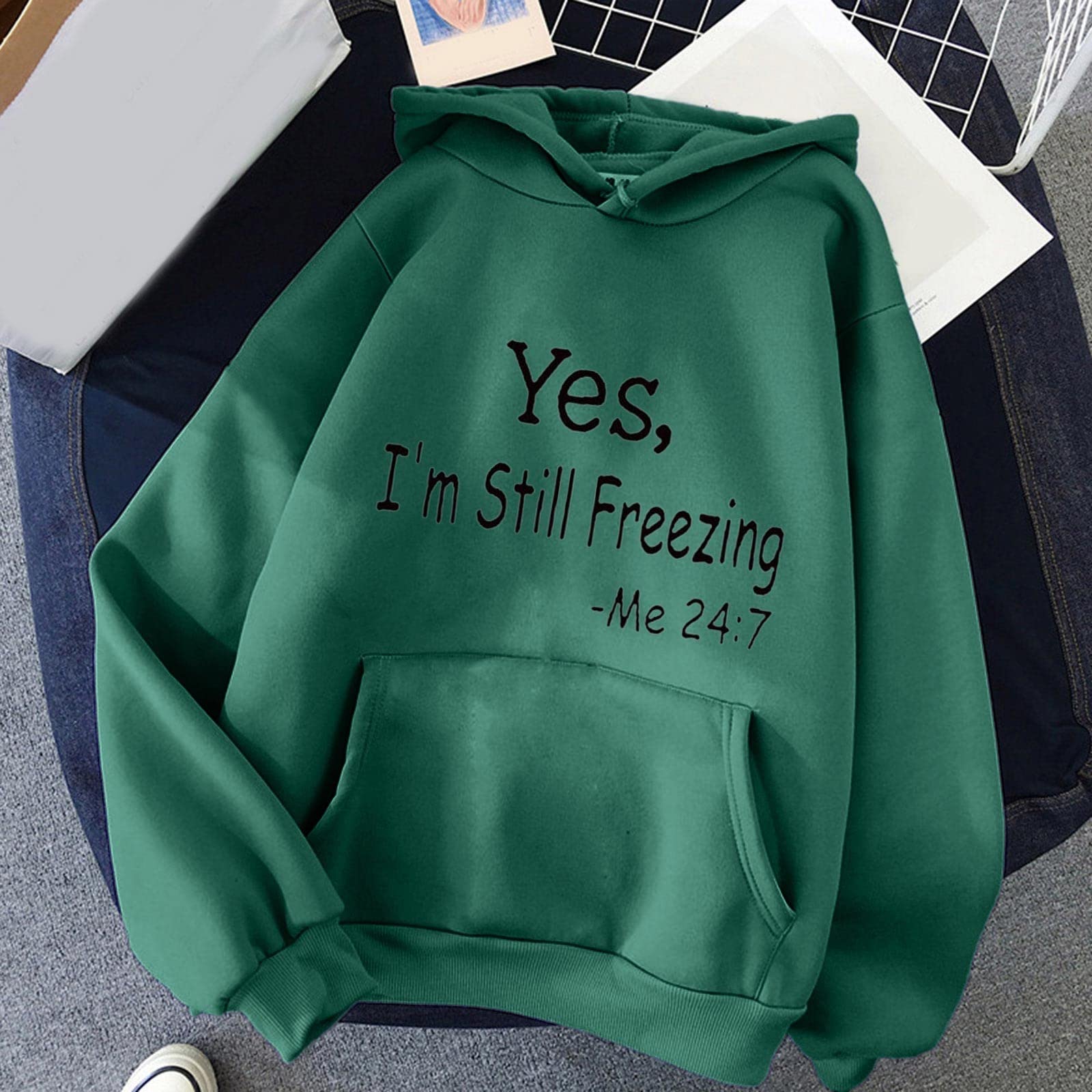 Ollysqiar Women's Cotton Polyester Long Sleeve Sweatshirt