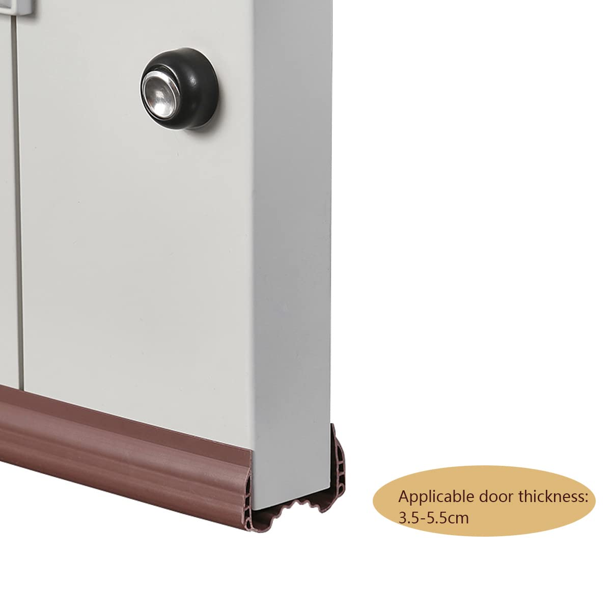 Door Draft Stopper Bottom Seal Strip Noise Blocker - Sweep Strip Under Door Draft Blocker, Soundproof Door Bottom Weather Stripping, for Block Wind, Light, Dust, and Noise (Brown)
