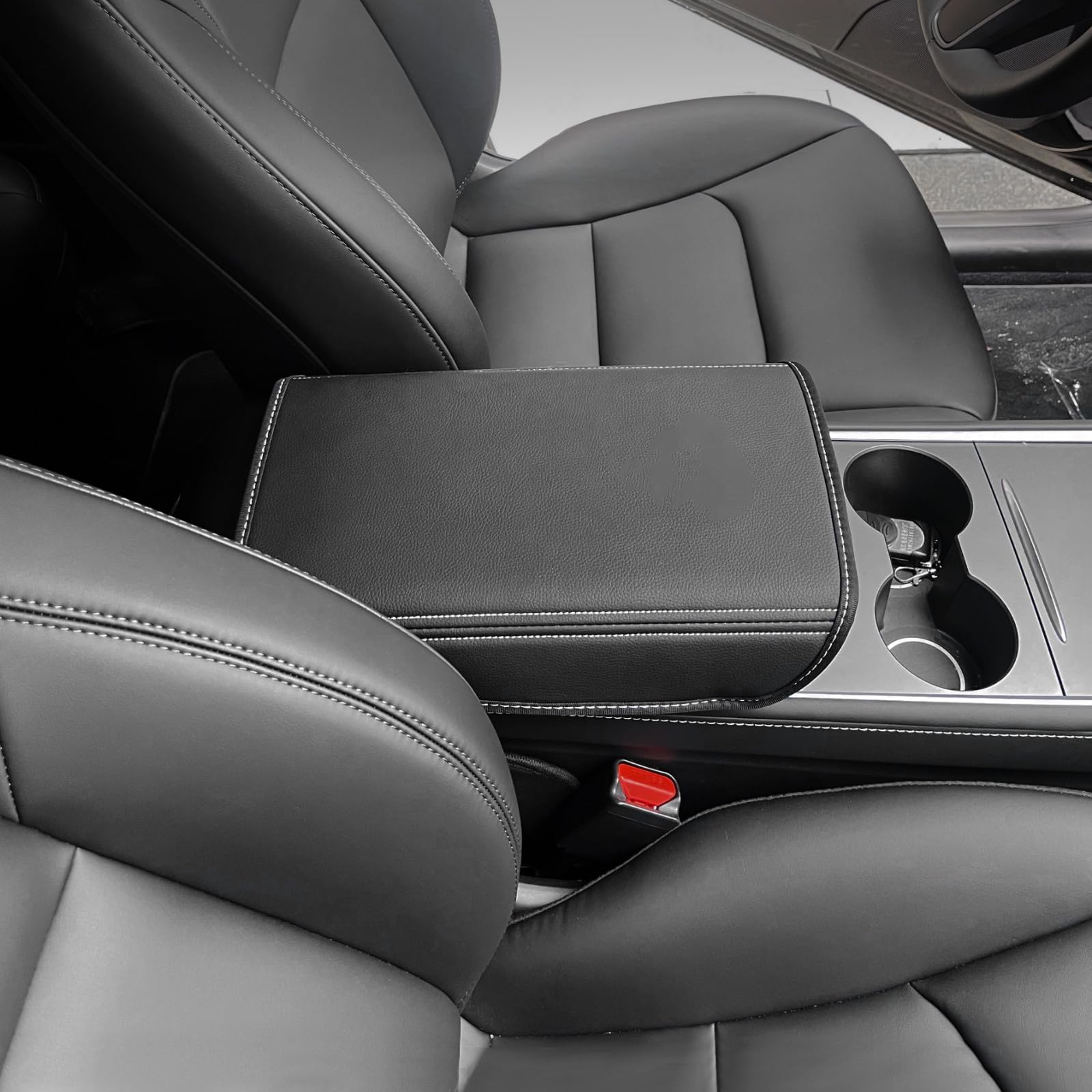 MASHA Car Armrest Box Cover for Tesla Model 3 Model Y 2017-2022 2023 2024 Central Control Armrest Decoration Interior Car Accessories