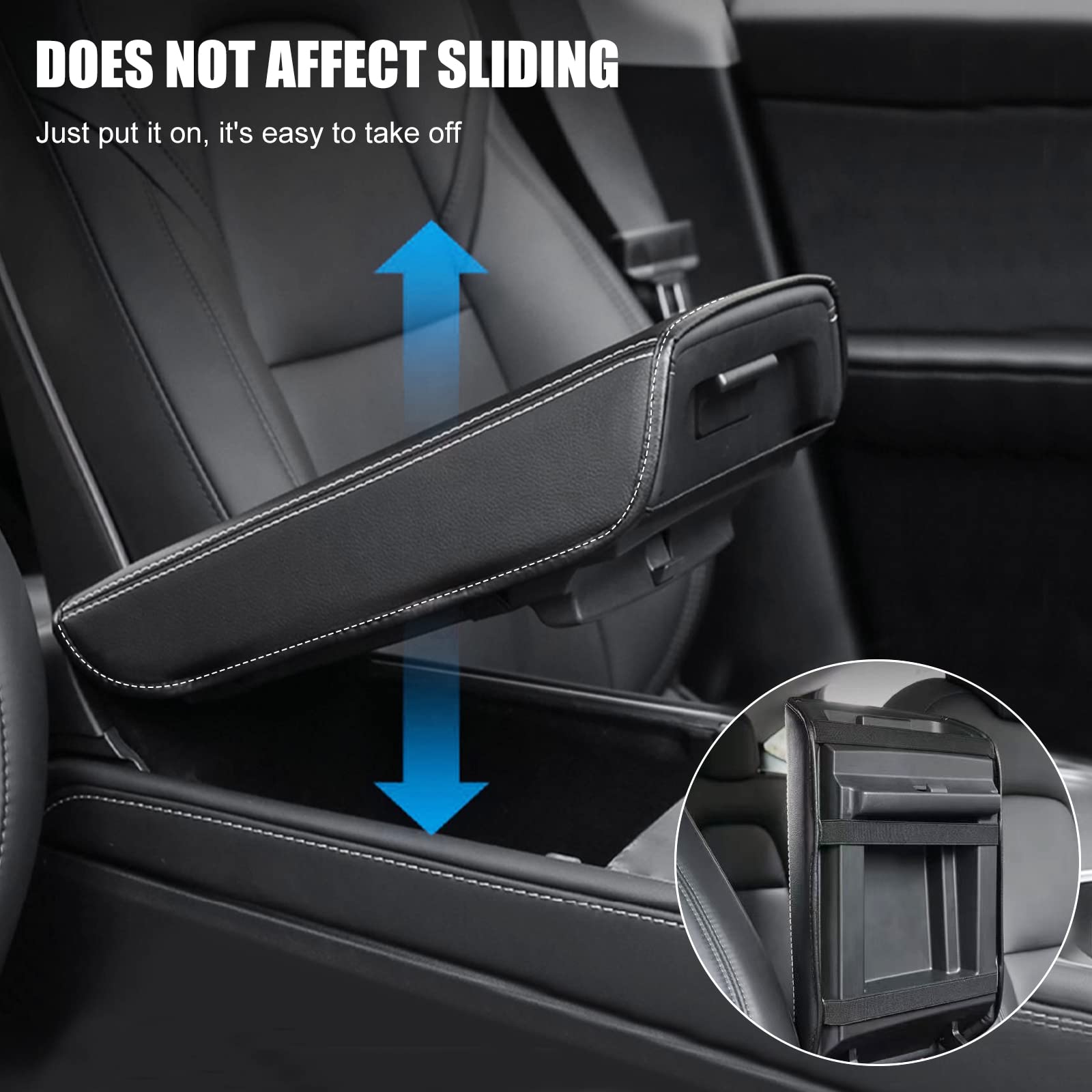 MASHA Car Armrest Box Cover for Tesla Model 3 Model Y 2017-2022 2023 2024 Central Control Armrest Decoration Interior Car Accessories