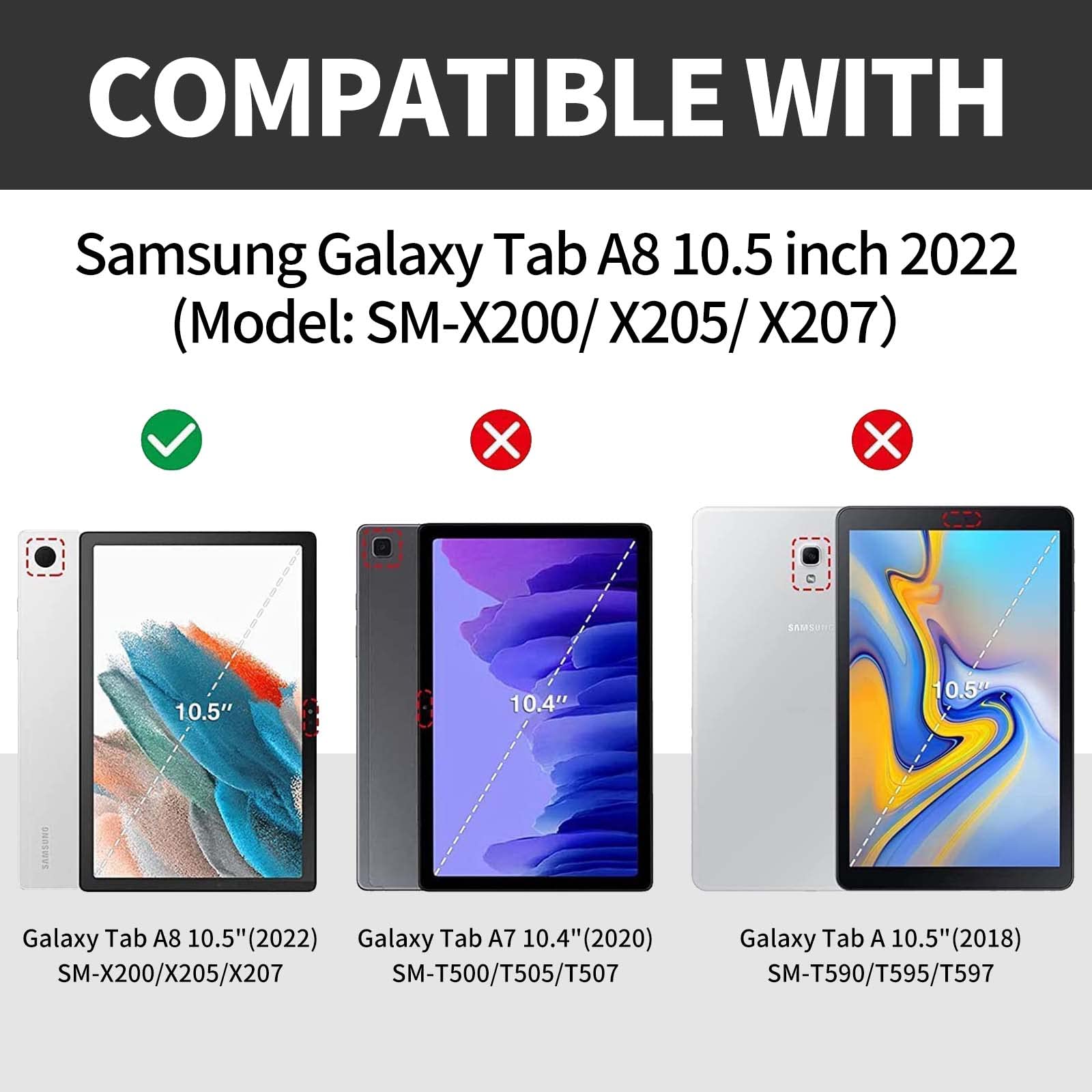 for Samsung Galaxy Tab A8 10.5 inch 2022 Model (SM-X200/X205/X207),360 Degree Rotating Folding Stand Protective Cover with Auto Sleep/Wake for Samsung Tablet,Animals Dog Paws Galaxy