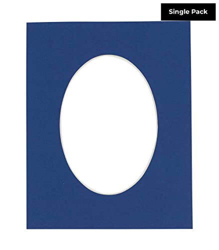 CountryArtHouse Bottle Blue Acid Free 6x9 Oval Picture Frame Mat with White Core Bevel Cut for 3x5 Pictures - Fits 6x9 Frame - Pack of 1 Matboard