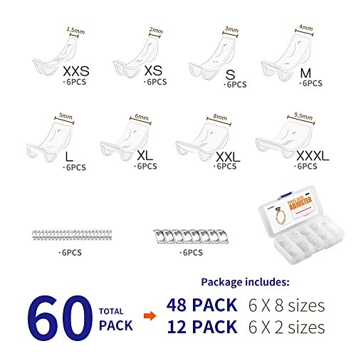 Ring Size Adjuster for Loose Rings - 60Pack, 2 Styles, Ring Guard, Ring Sizer, 10 Sizes Fit for Man and Woman Ring