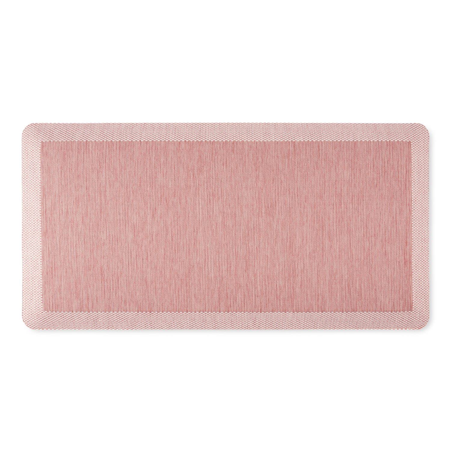 Martha Stewart Mira Modern Heathered Anti-Fatigue Air-Infused Kitchen Mat, Spice Red, 19.6"x39"
