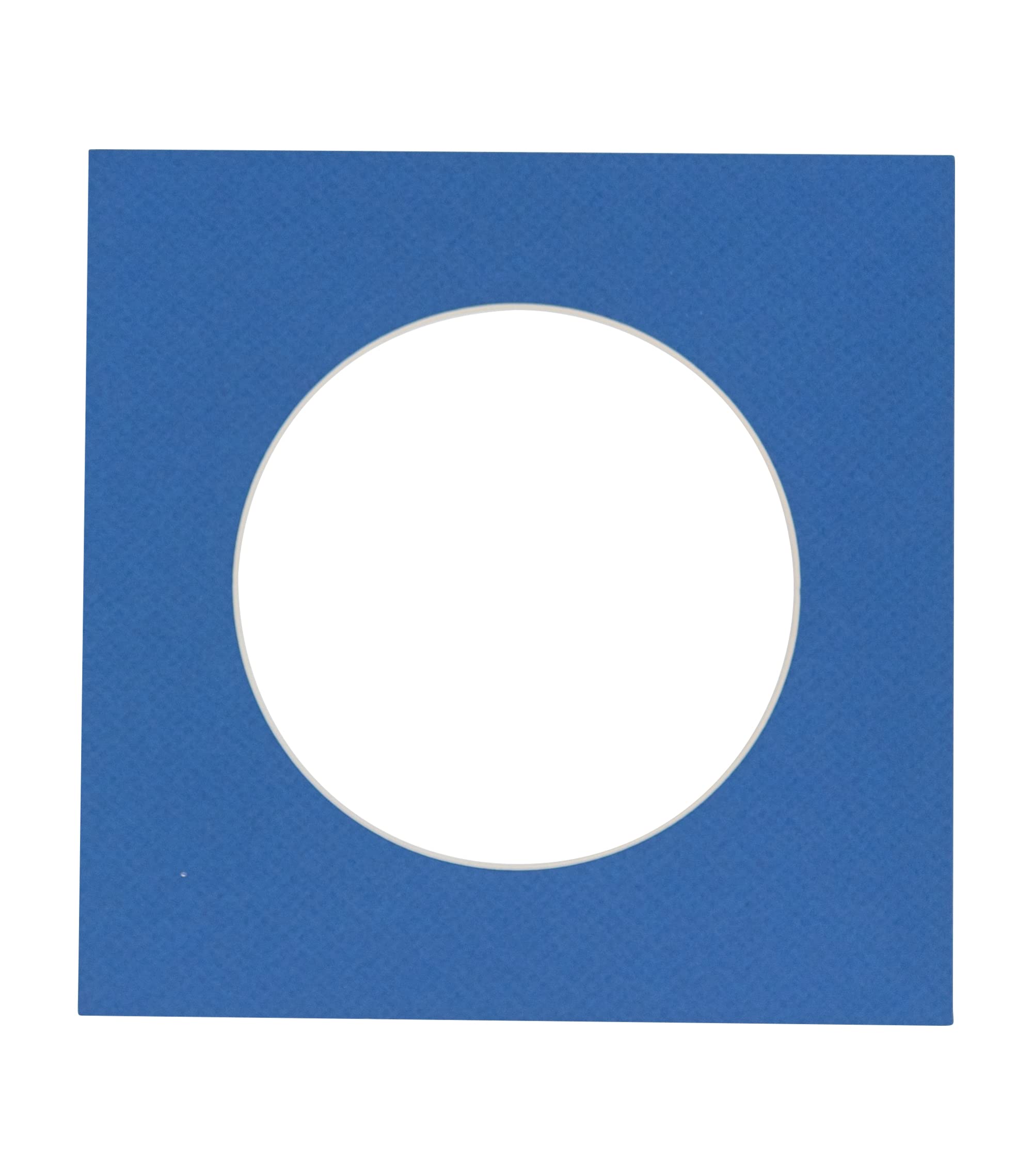 CountryArtHouse Royal Blue Acid Free 10x10 Circle Picture Frame Mat with White Core Bevel Cut for 6x6 Pictures - Fits 10x10 Frame - Pack of 1 Matboard