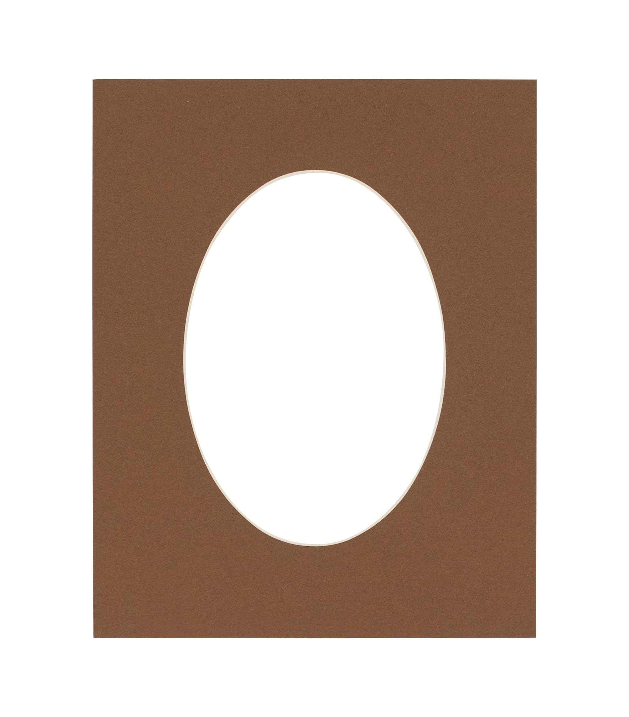 CountryArtHouse Aged Oak Brown Acid Free 17x22 Oval Picture Frame Mat with White Core Bevel Cut for 14x19 Pictures - Fits 17x22 Frame - Pack of 1 Matboard