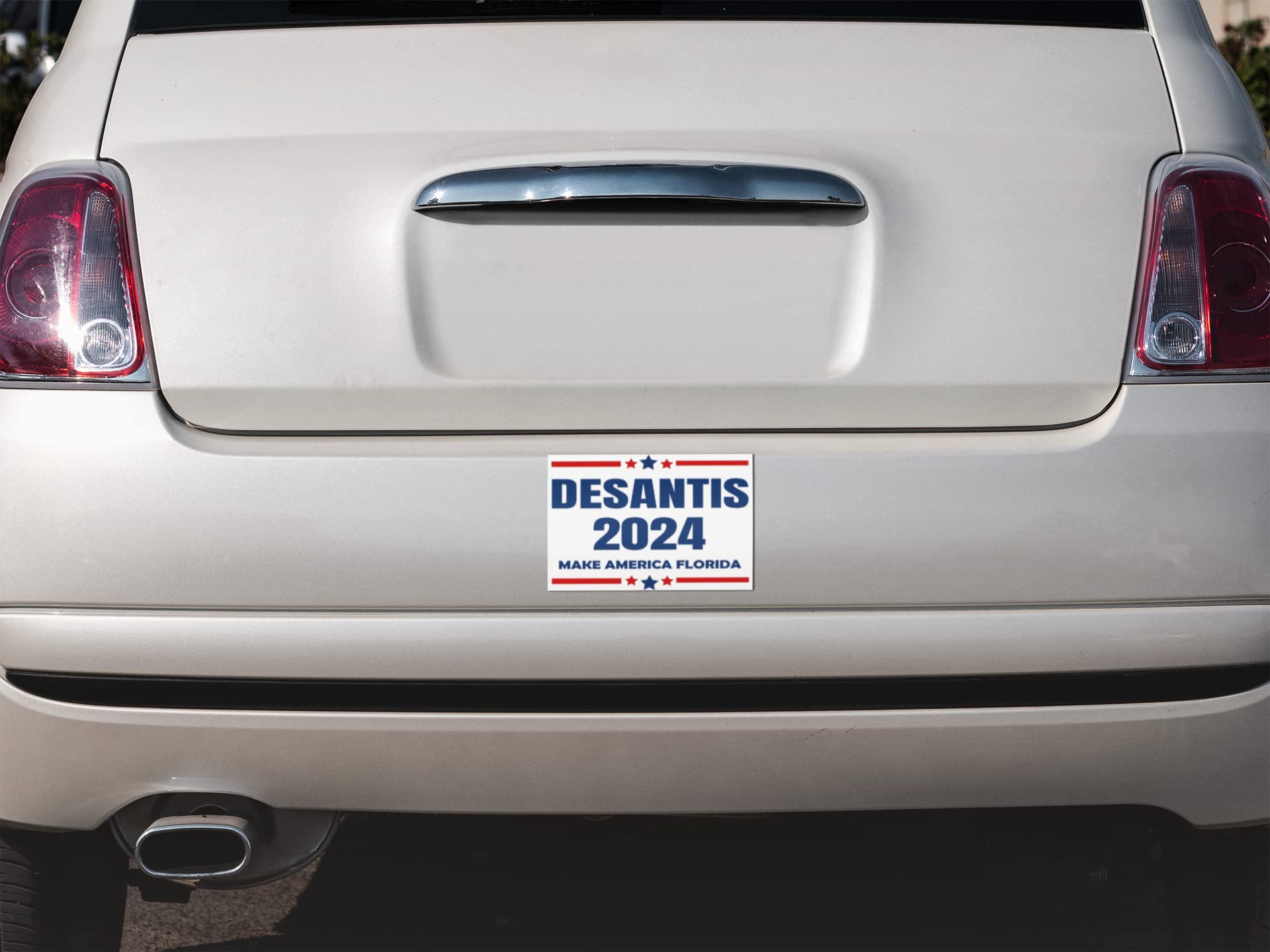 Bumper Sticker Magnet Sign | Ron Desantis President 2024 Magnet | Car Bumper Vinyl Magnet | Funny Tool Box Magnet Sign - 6x4 in. FJB Desantis 24 Make America Florida Stars