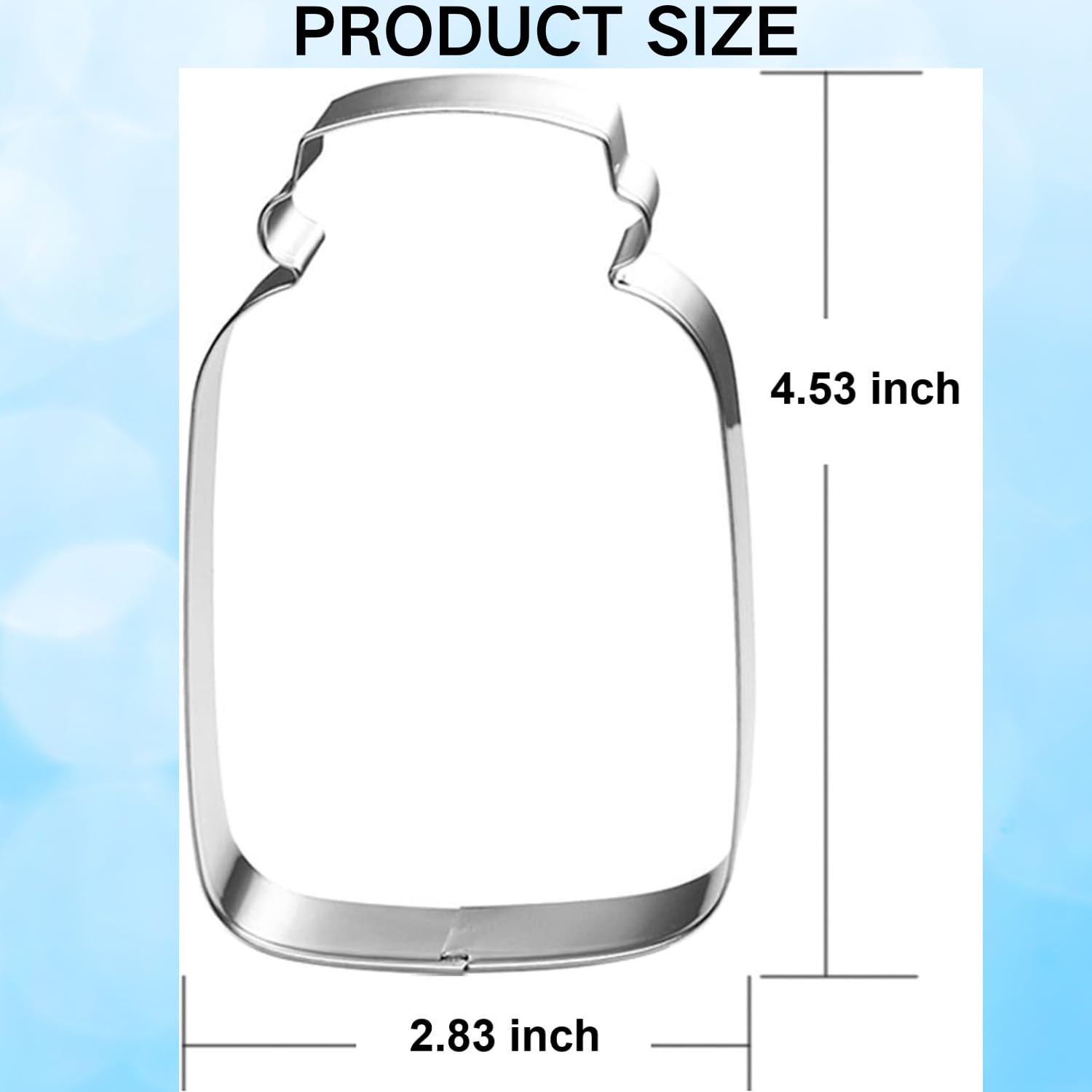 Mason Jar Cookie Cutter Set-4.5 Inch-Biscui Cookie Cutters Fondant Molds for Baby Shower Birthday Wedding Bachelorette