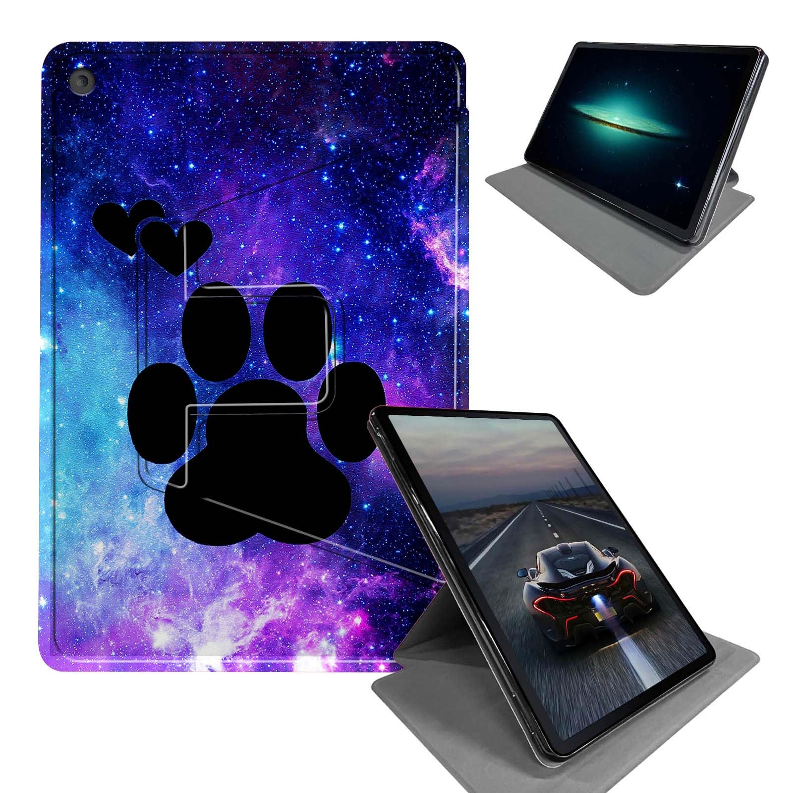 for Samsung Galaxy Tab A8 10.5 inch 2022 Model (SM-X200/X205/X207),360 Degree Rotating Folding Stand Protective Cover with Auto Sleep/Wake for Samsung Tablet,Animals Dog Paws Galaxy