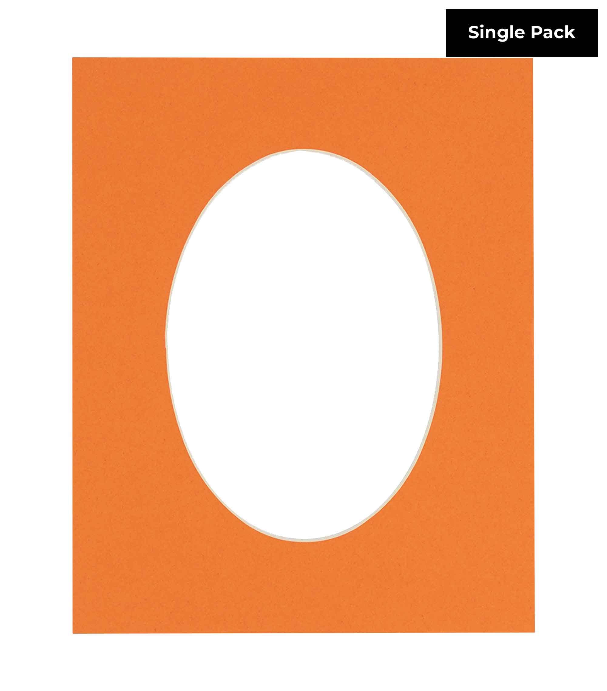 CountryArtHouse Orange Acid Free 11.7x16.5 Oval Picture Frame Mat with White Core Bevel Cut for 8.5x11 Pictures - Fits 11.7x16.5 Frame - Pack of 1 Matboard