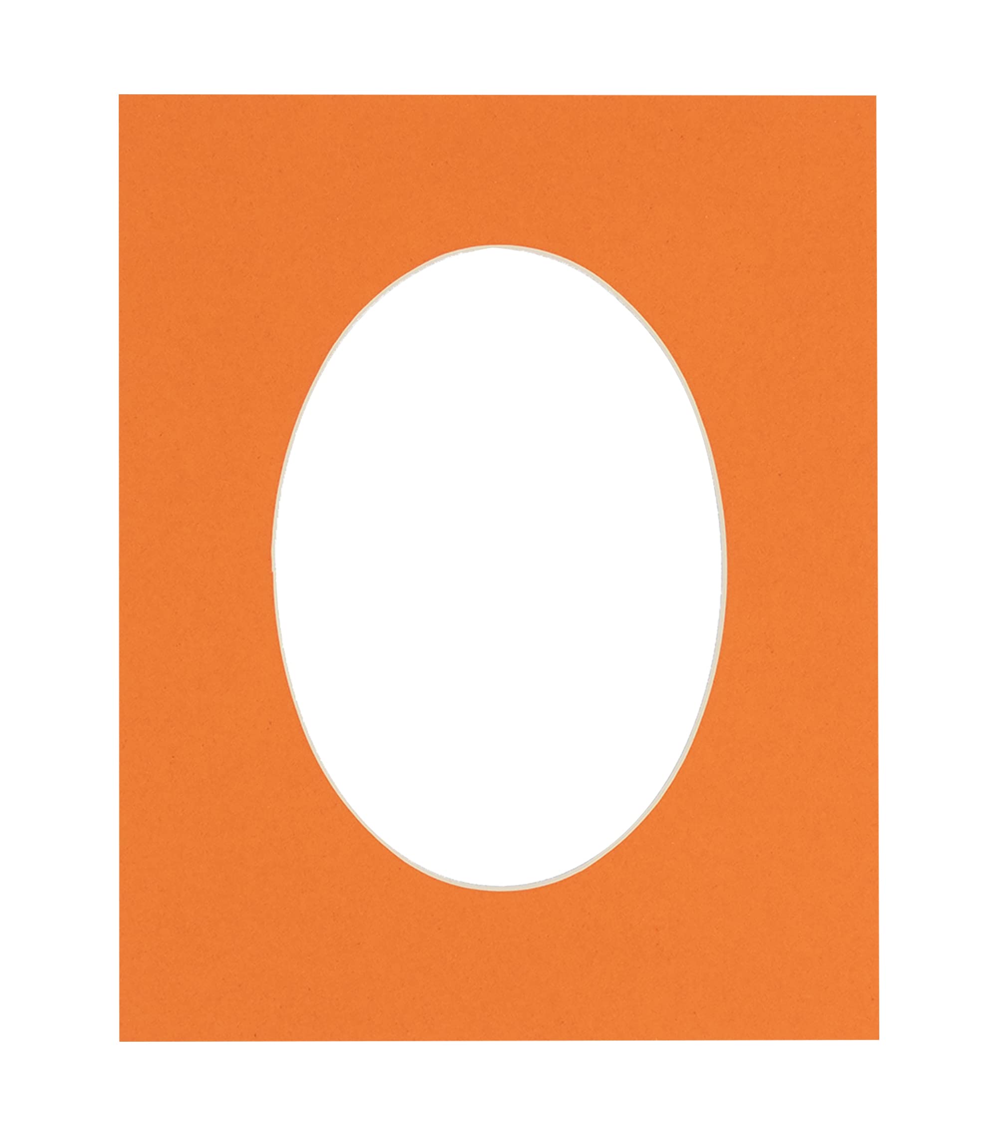CountryArtHouse Orange Acid Free 11.7x16.5 Oval Picture Frame Mat with White Core Bevel Cut for 8.5x11 Pictures - Fits 11.7x16.5 Frame - Pack of 1 Matboard