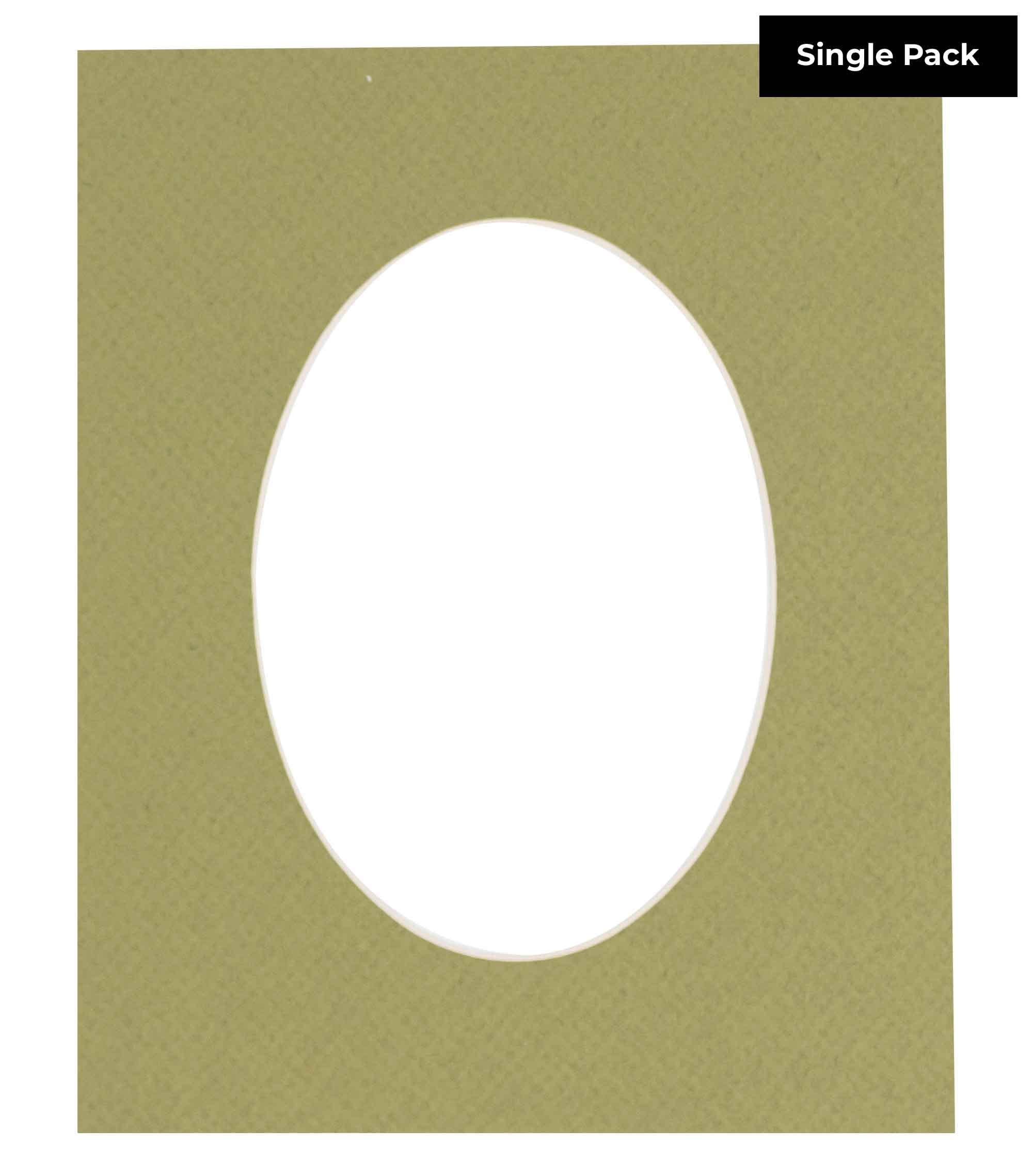 CountryArtHouse Valley Green Acid Free 11x17 Oval Picture Frame Mat with White Core Bevel Cut for 9x14 Pictures - Fits 11x17 Frame - Pack of 1 Matboard