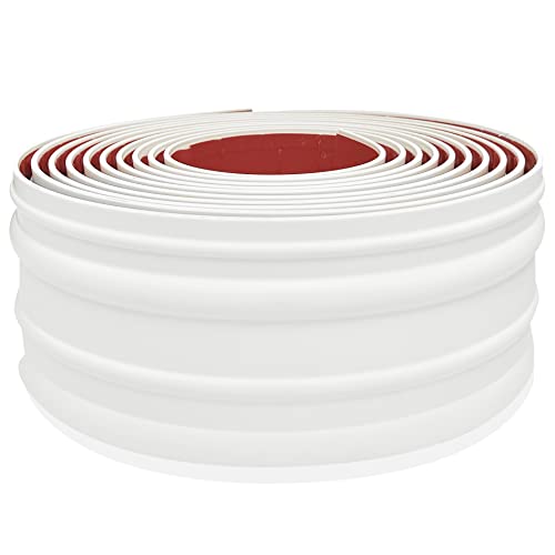 PRO FLEX White Vinyl Wall Base Decor, 6 Inch X 40 Ft Trim With Super Strong Peel and Stick Adhesive Back - Flexible Self Stick Vinyl Floor Base - Easy Install
