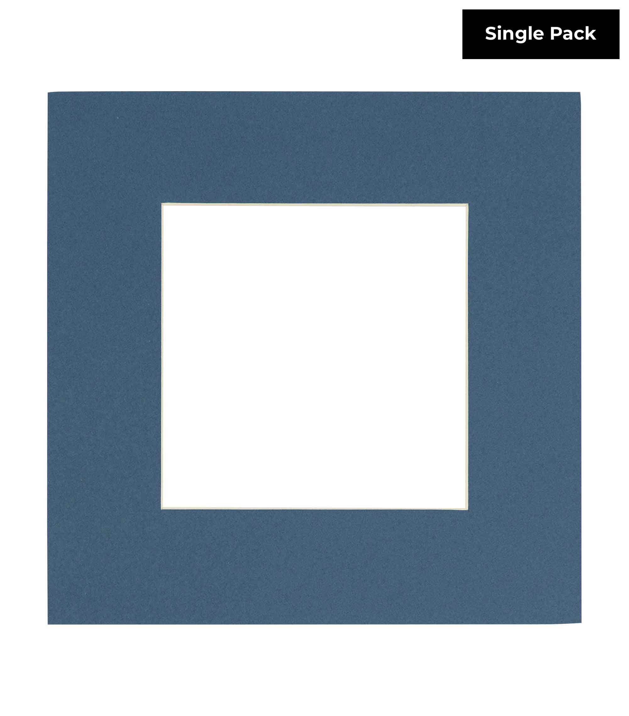 CountryArtHouse Steel Blue Acid Free 24x24 Square Picture Frame Mat with White Core Bevel Cut for 8x8 Pictures - Fits 24x24 Frame - Pack of 1 Matboard