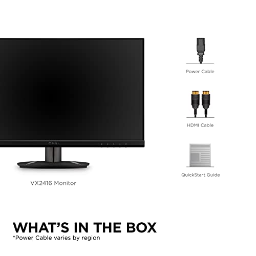 ViewSonic VX2416 24 Inch 1080p 1ms 100Hz Gaming Monitor with IPS Panel, FreeSync, Eye Care, HDMI and DisplayPort