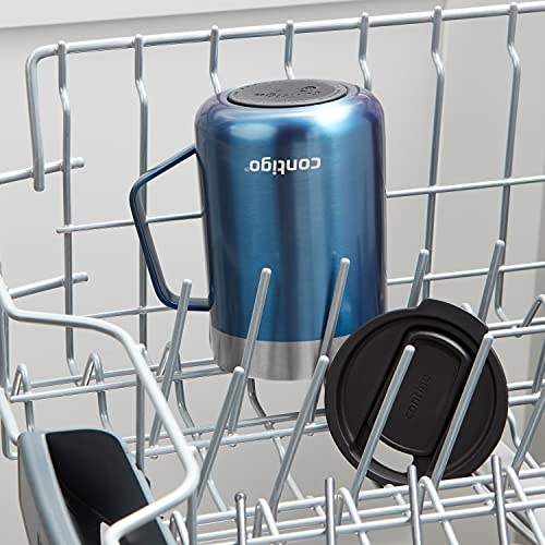 Contigo Streeterville Stainless Steel Vacuum-Insulated Mug with Handle and Splash-Proof Lid, 2-Pack, 14 oz., Sake and Blue Corn