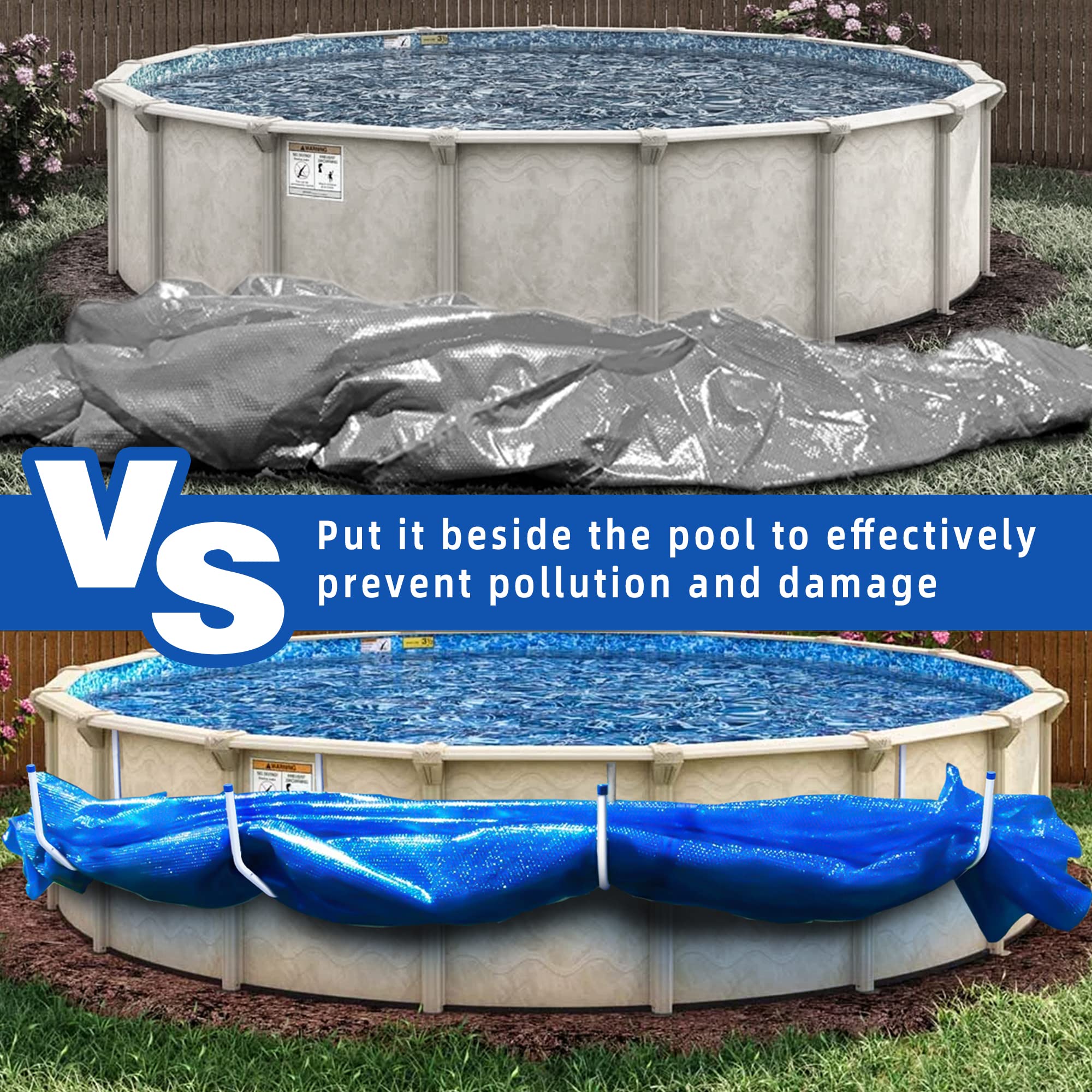 5PCS Pool Solar Cover Holder-U-Shaped Tube Set Keep Pool Cover Away from The Ground-Solar Cover Hooks for Above-Ground Swimming Pool Solar Blankets Storage