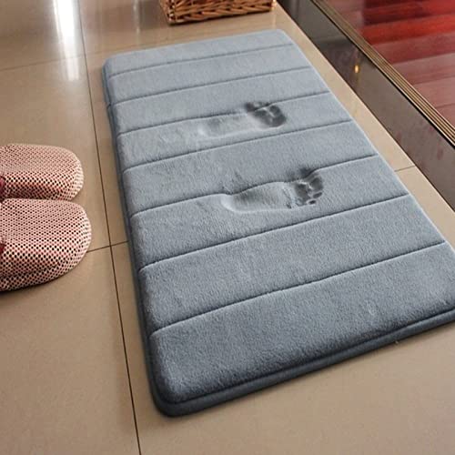 C-LARSS Memory Foam Floor Mat, Comfortable Quick Drying Bathroom Rugs, Non-Slip Ultra Absorbent Mat for Shower Rose Red