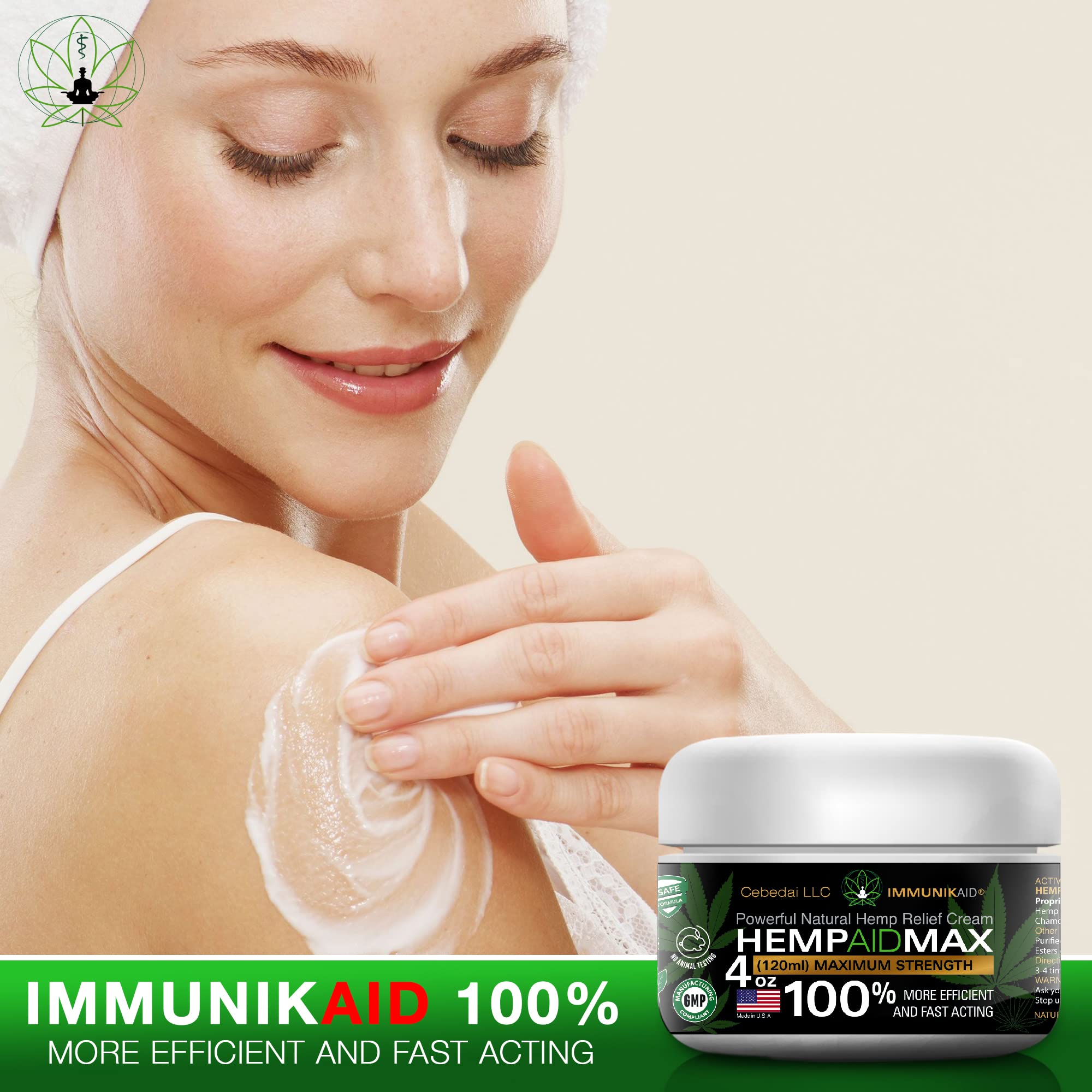 Instant Hemp Cream - Made in USA - Muscle, Foot, Shoulder, Neck, Joints and Back - Natural Hemp Oil Extract Moisturizing Gel, Lotion, Balm