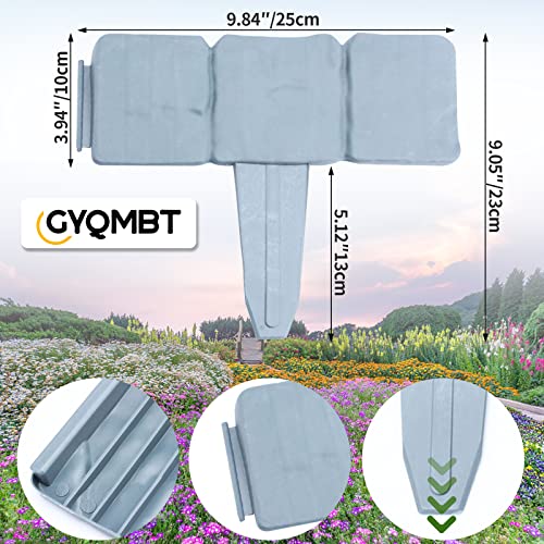 Garden Landscape Edging Border No Dig, 24.6 ft DIY Garden Fence Stone Effect Lawn Edging Plastic Plant Border for Landscape,Flowerbed, Sidewalk,Outdoor Flower Lawn (30 PCS)