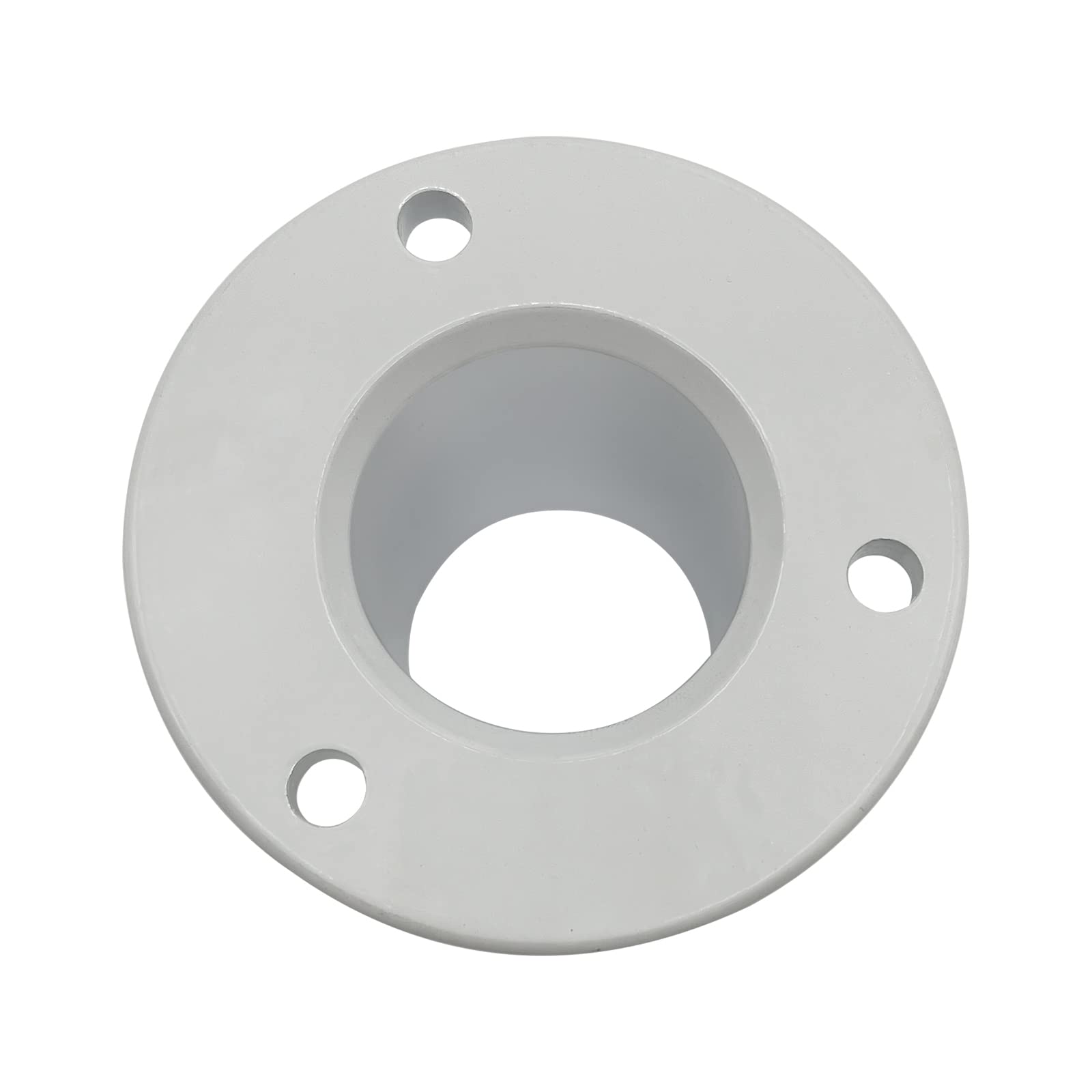 Poolzilla 1-Pack Deck Anchor Flange in White, Diameter of 1 1/2", Made of High Grade Cast Aluminum