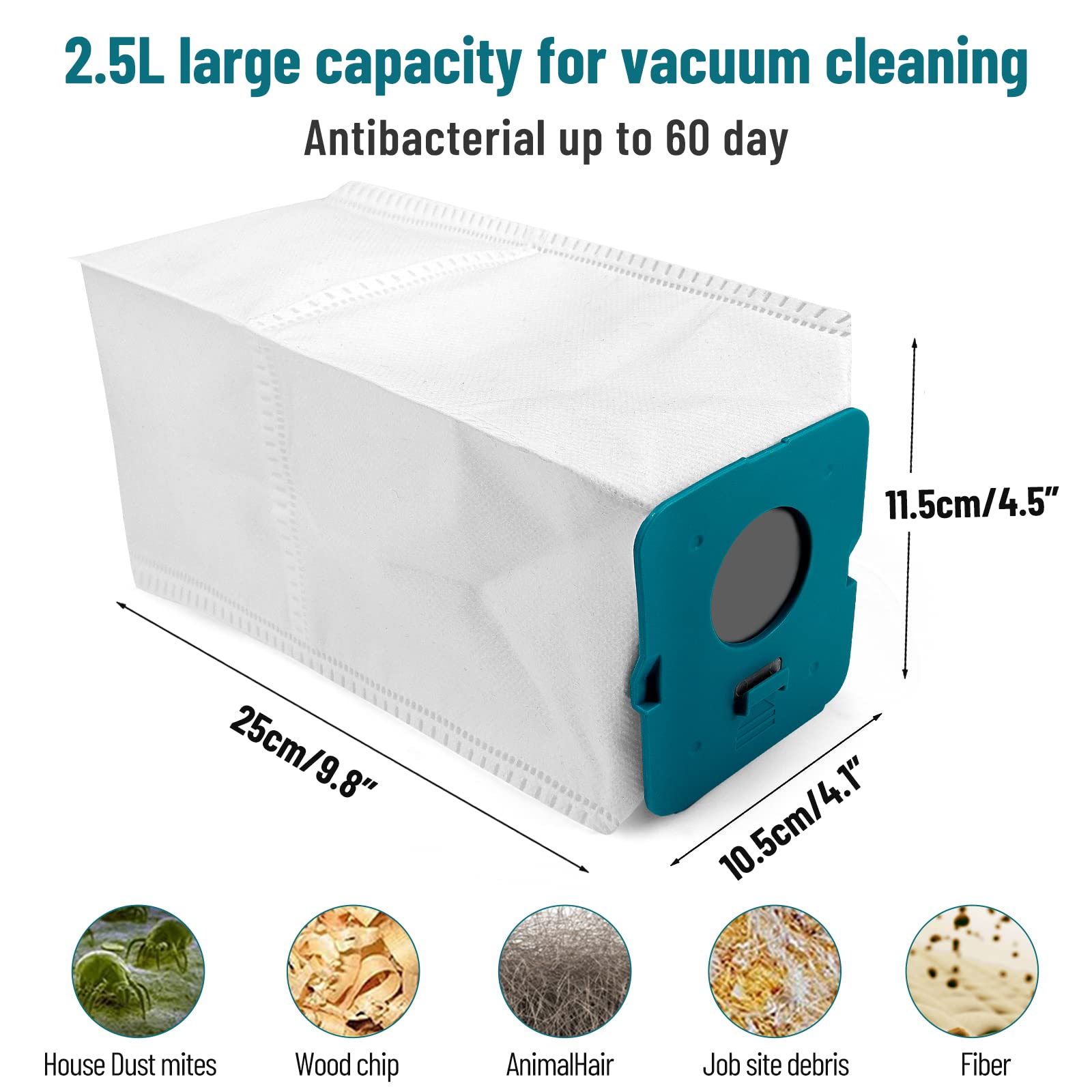Odashen 5pcs Clean Station Dust Bag for Samsung Bespoke Jet VCA-ADB95 Wireless Cleaner Replacement