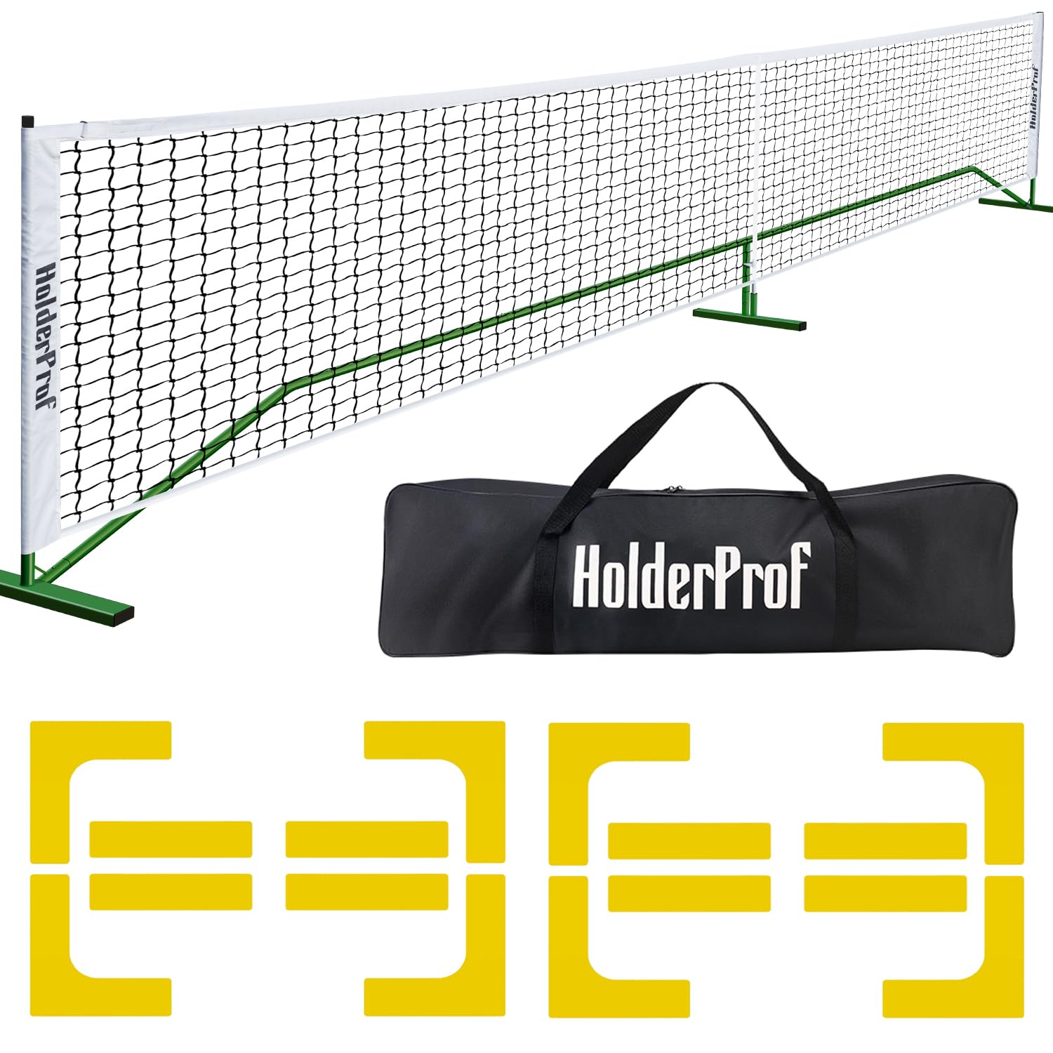 HolderProf 3.0 Pickleball Nets Set, 22 FT Pickleball Net Official Regulation Size, Portable Outdoor Pickleball Net System with Court Line Marker Set and Travel Bag Accessories for Official Size Court