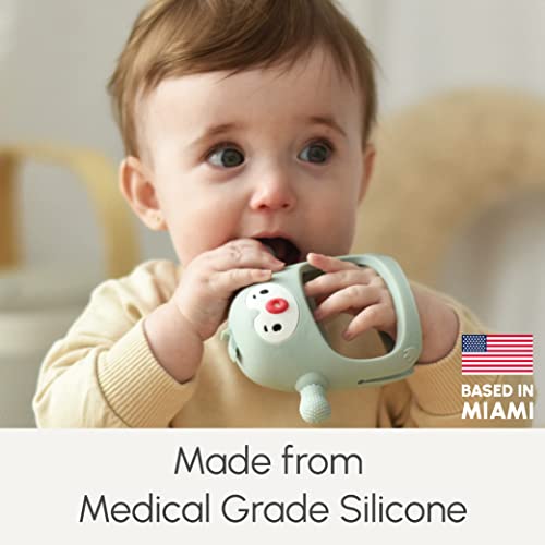 Smooch Penguin Mitten Teething Toys For Babies 0-6 Months, 12, 18 - Penguin Teethers For Babies Are Easy To Hold, Silicone Baby Teether Toys Are Soft Yet Durable - Provides Teething Pain Relief (Blue)