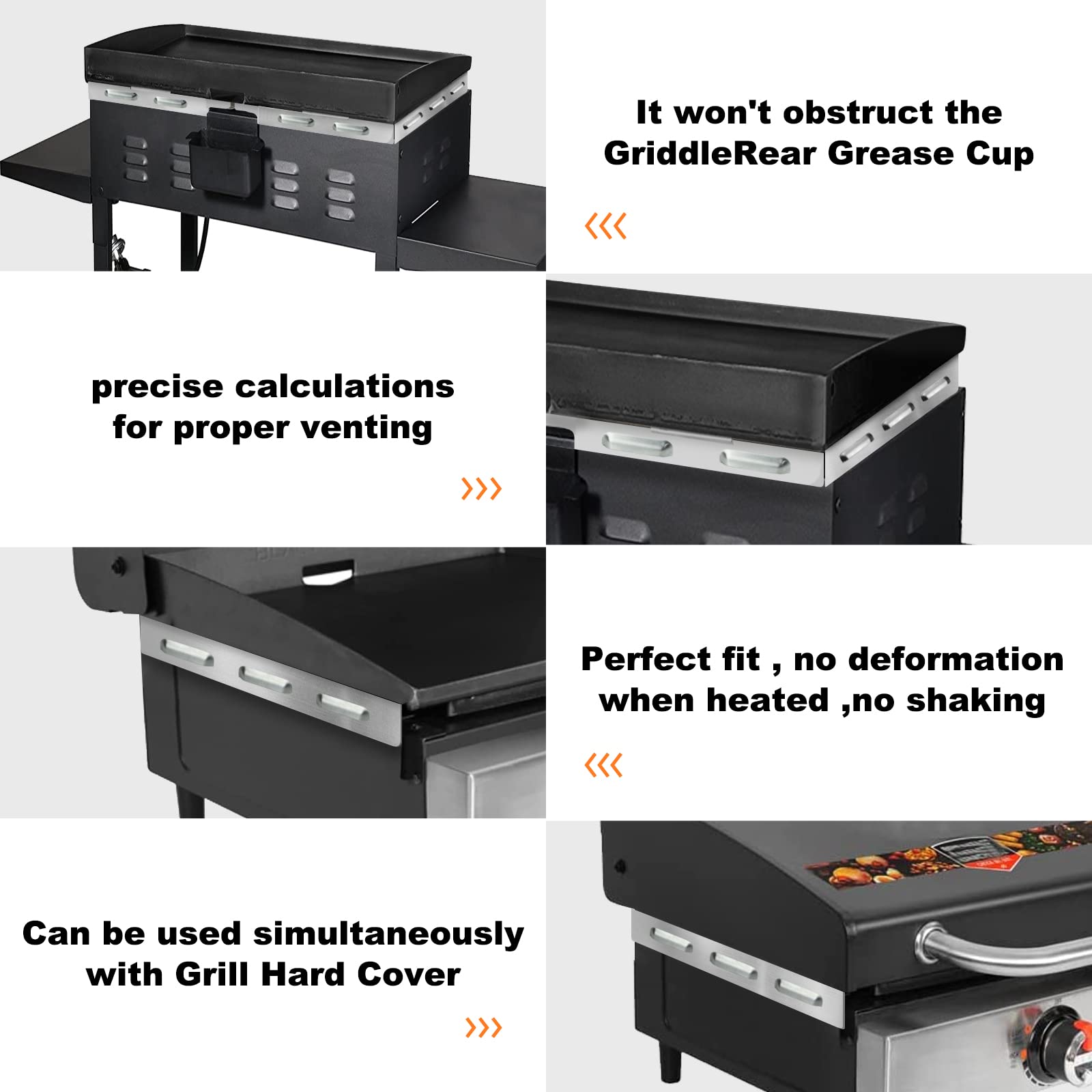 Wind Guard for Blackstone 22 Inch Griddle Stainless Steel Magnetic Wind Screen,Flat Top Grill Accessories,Compatible with Rear Grease Cup, Hood and Side Shelf