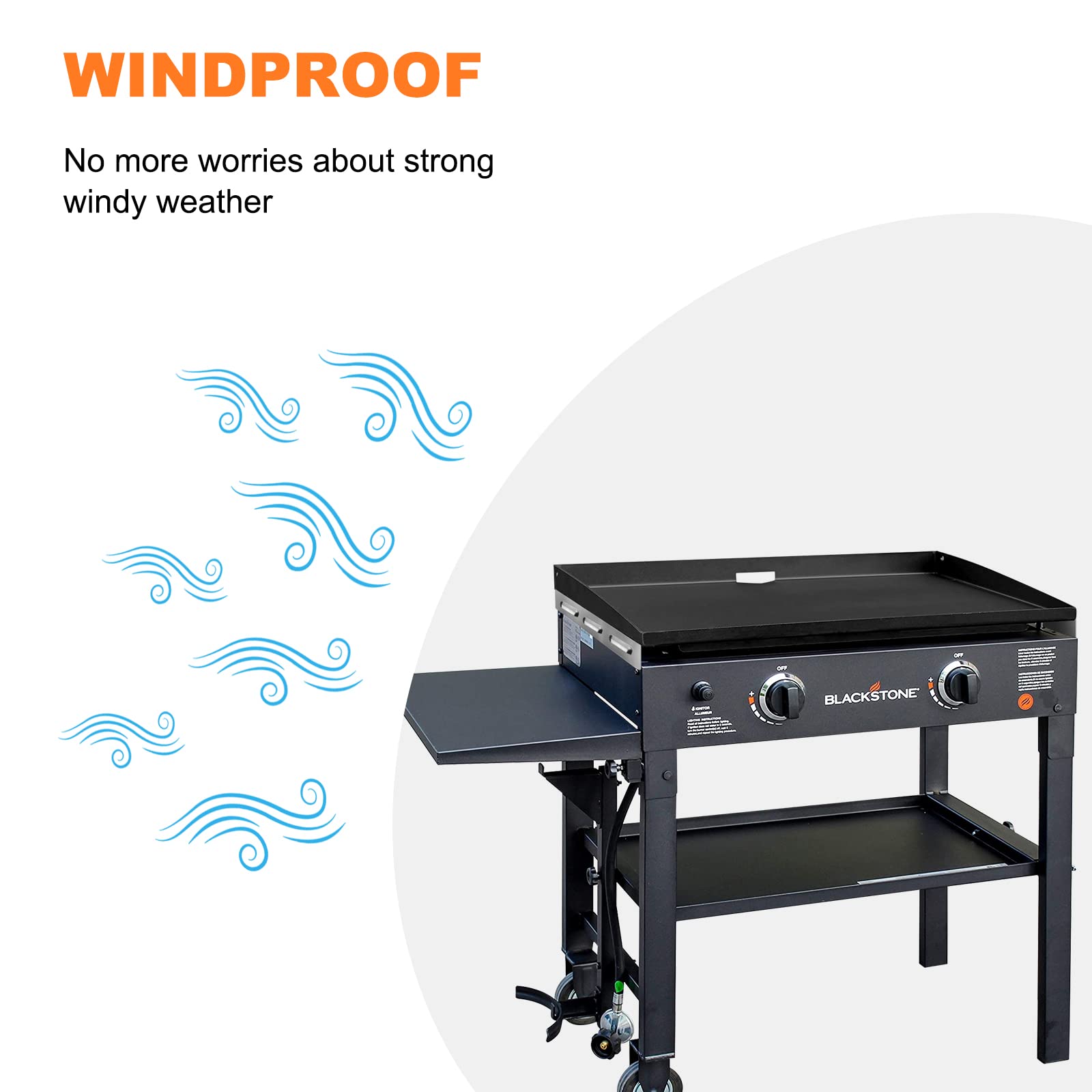 Wind Guard for Blackstone 22 Inch Griddle Stainless Steel Magnetic Wind Screen,Flat Top Grill Accessories,Compatible with Rear Grease Cup, Hood and Side Shelf