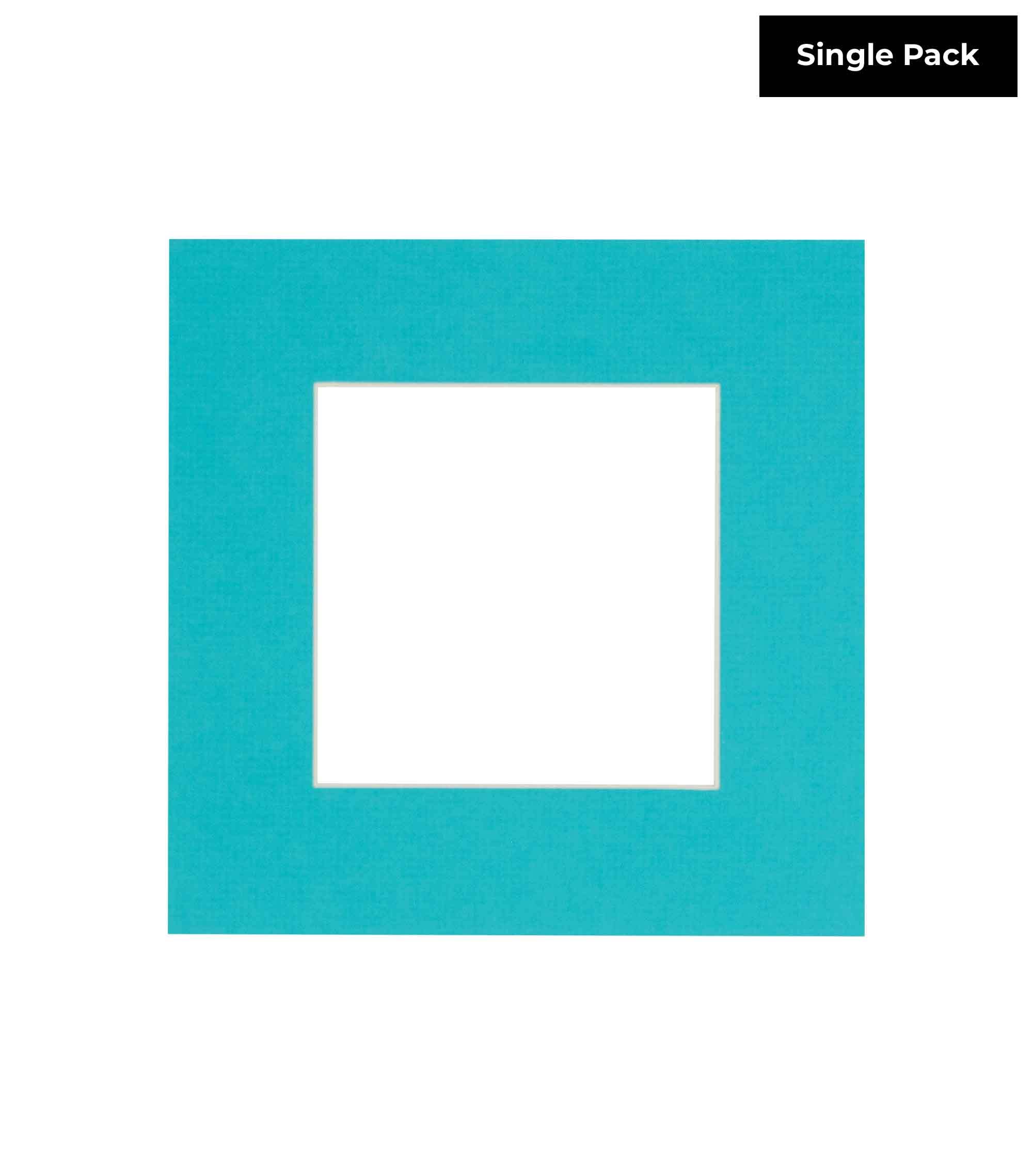CountryArtHouse Aquamarine Blue Acid Free 13x13 Square Picture Frame Mat with White Core Bevel Cut for 9x9 Pictures - Fits 13x13 Frame - Pack of 1 Matboard