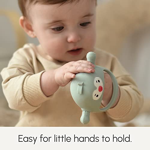 Smooch Penguin Mitten Teething Toys For Babies 0-6 Months, 12, 18 - Penguin Teethers For Babies Are Easy To Hold, Silicone Baby Teether Toys Are Soft Yet Durable - Provides Teething Pain Relief (Blue)